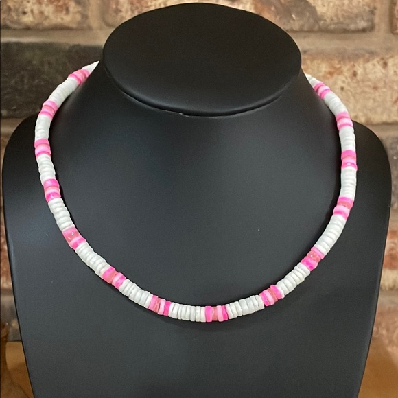 Vintage | Jewelry | Vintage Pink White Puka Shell Necklace 6 | Poshmark